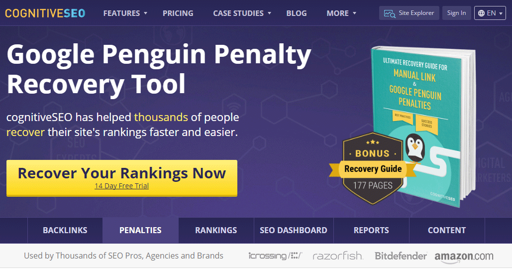 Google Penguin Penalty Recovery Tool - cognitiveSEO